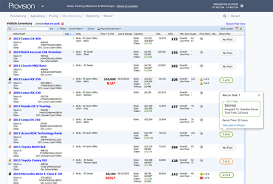 Used Car Reconditioning Software | iRecon | vAuto